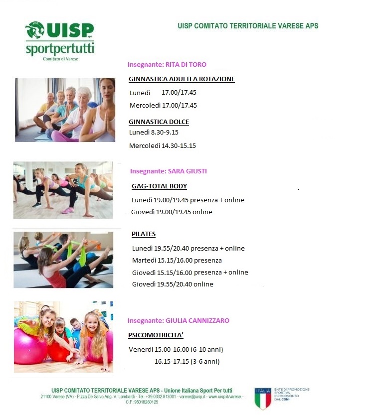 UISP - Varese - CORSI UISP 2022/2023